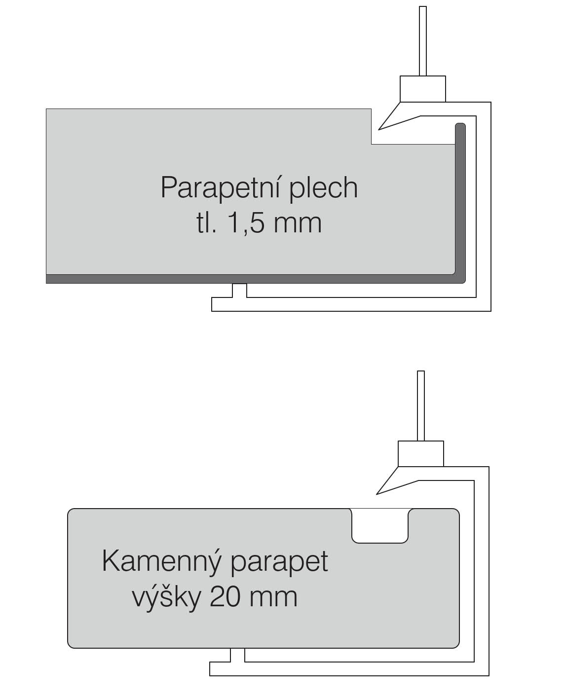 Parapetní omítkový profil SOL-PAD 420/20 (AL parapet s vyložením 281 ...